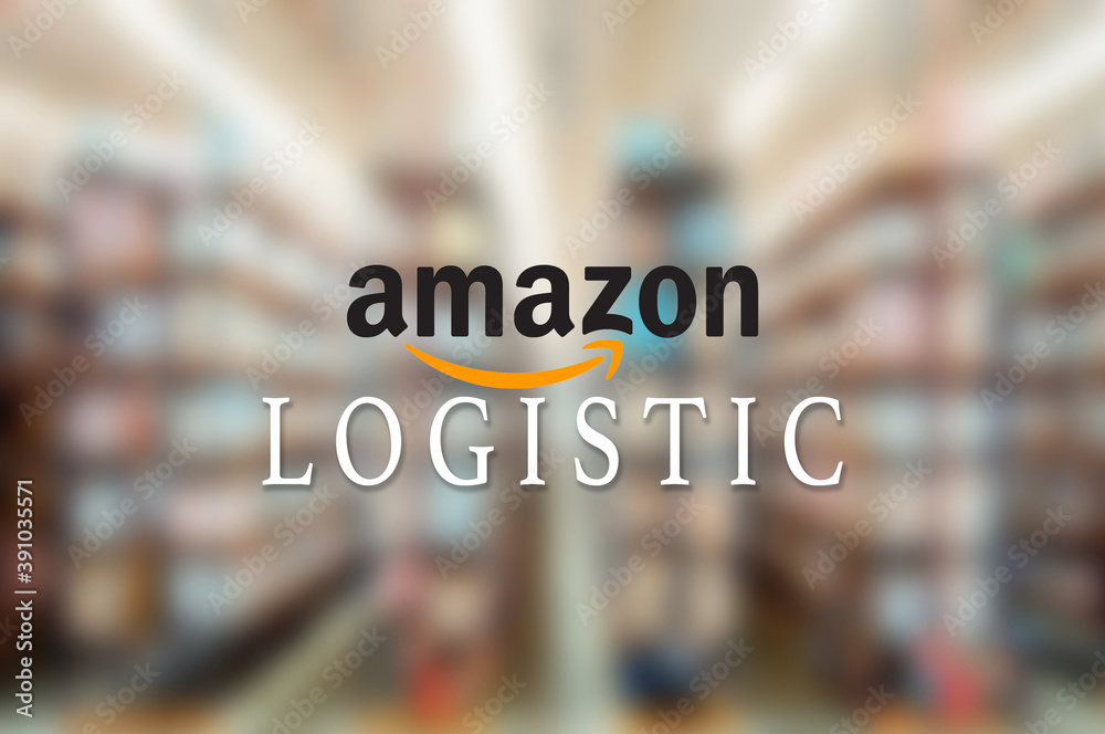 New York - United States - 7 November 2020 - Closeup of Amazon logistic ...