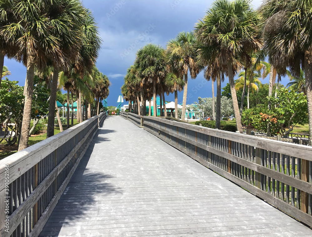 Boardwalk to the beach at Bowditch Point Regional Park. Bowditch is ...