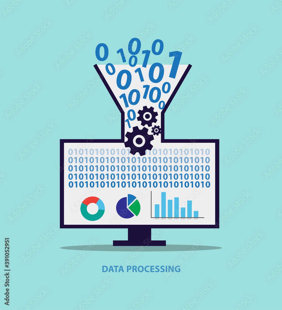Data processing conceptual template, data optimization vector ...