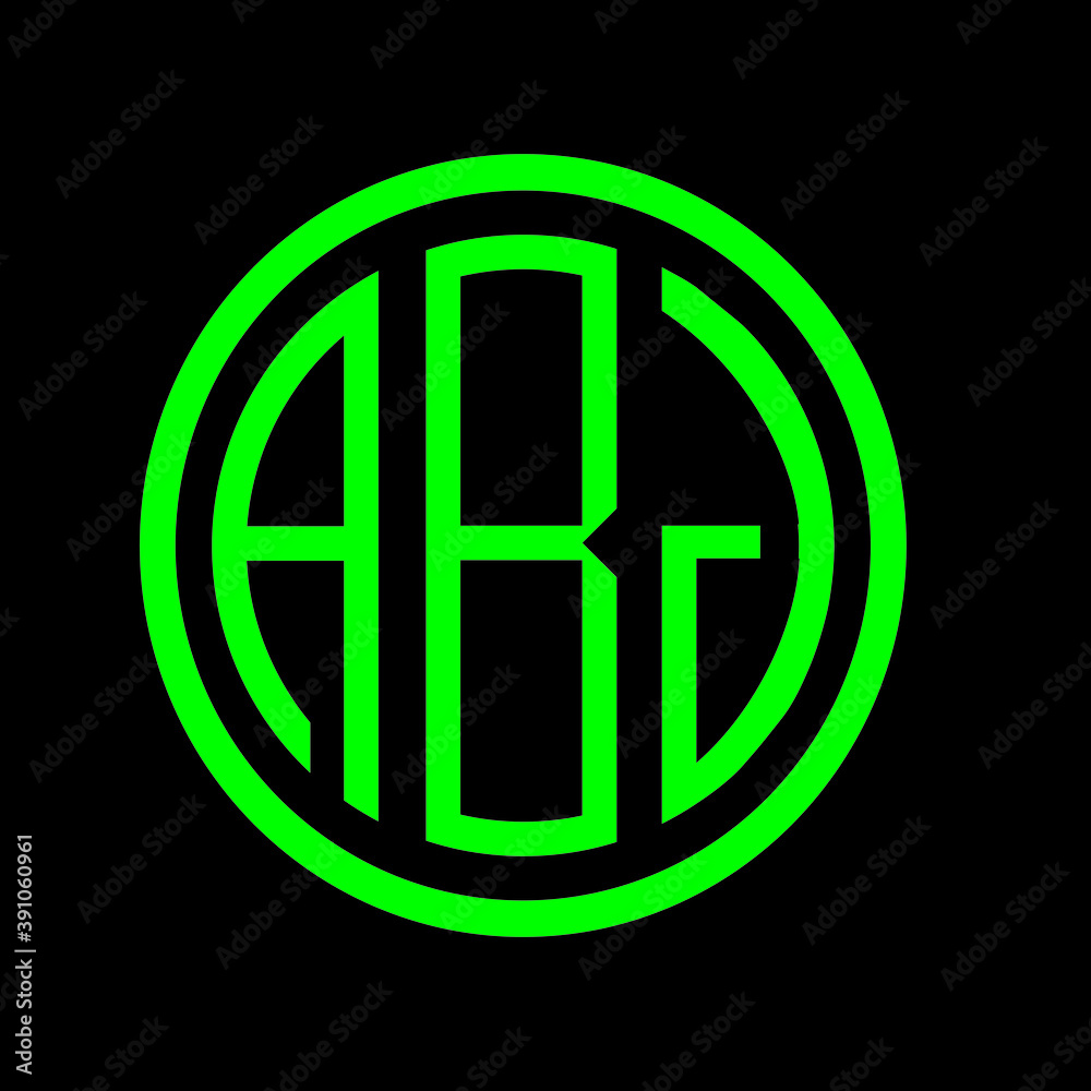 ABJ letter logo design/ABJ Ellipse 3 letter logo polygon. ABJ letter ...