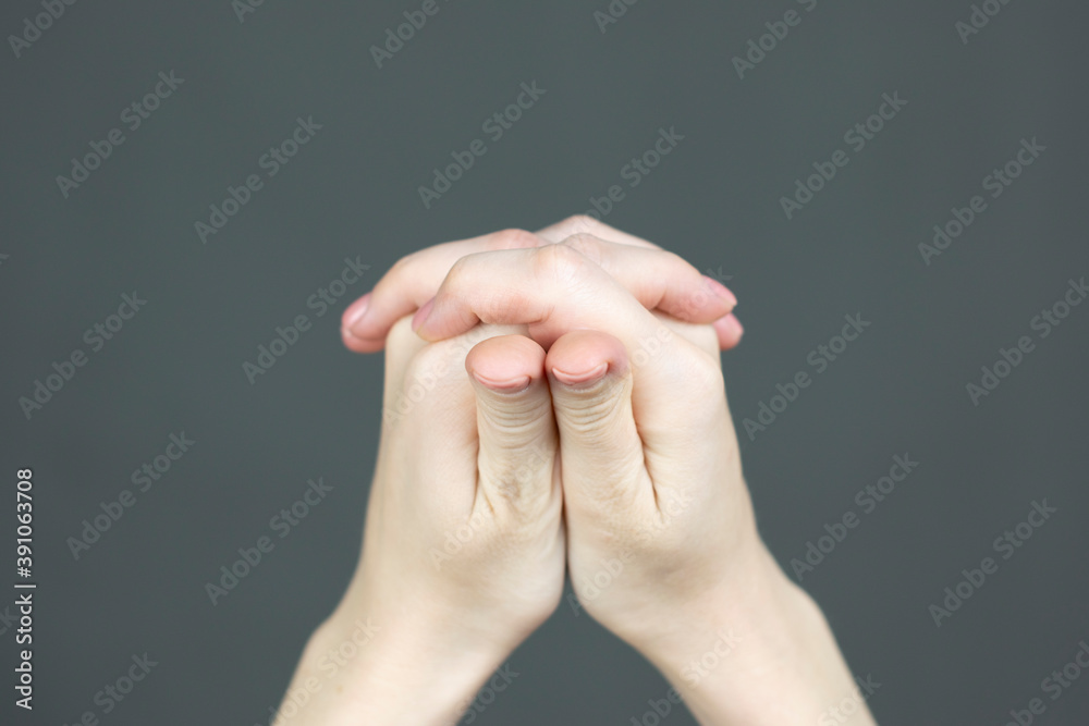 Yoga mudra turtle palm hand Stock Photo | Adobe Stock