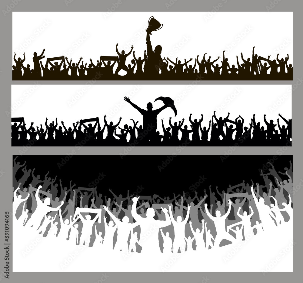 Football poster with the winning football team with the Cup in their ...