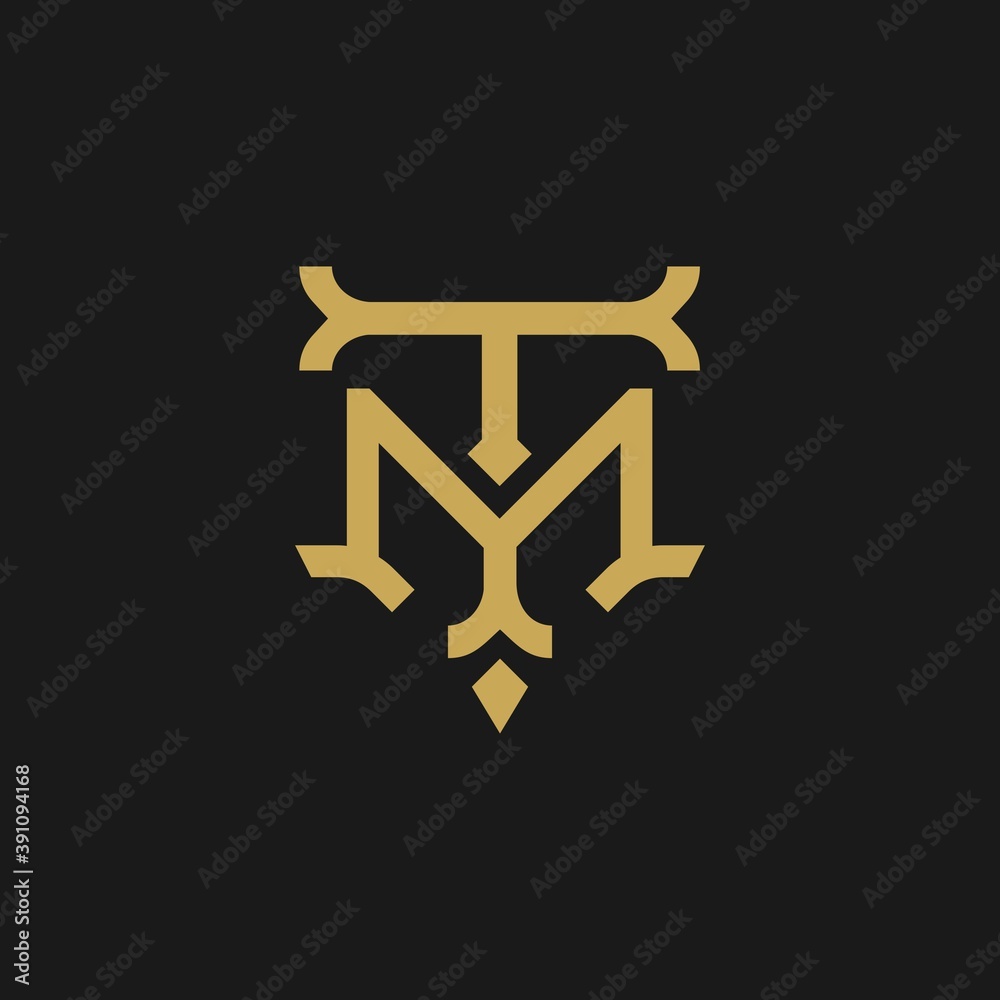 TM logo, MT initial icon vector symbol monogram design with T and M ...