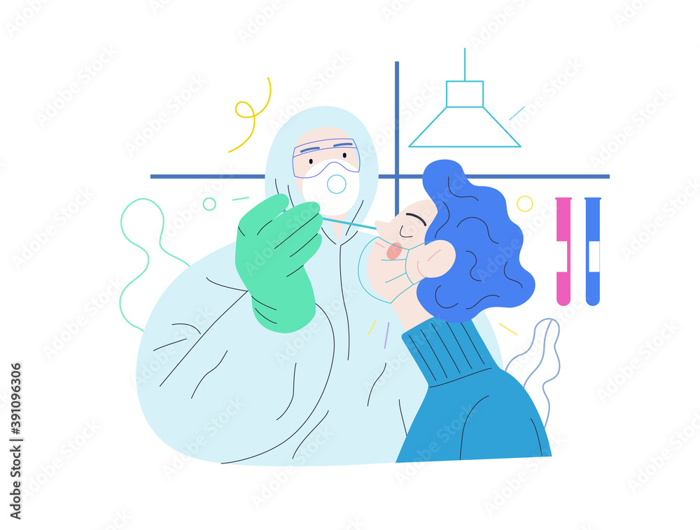 Medical tests illustration - testing for COVID-19 - modern flat vector ...
