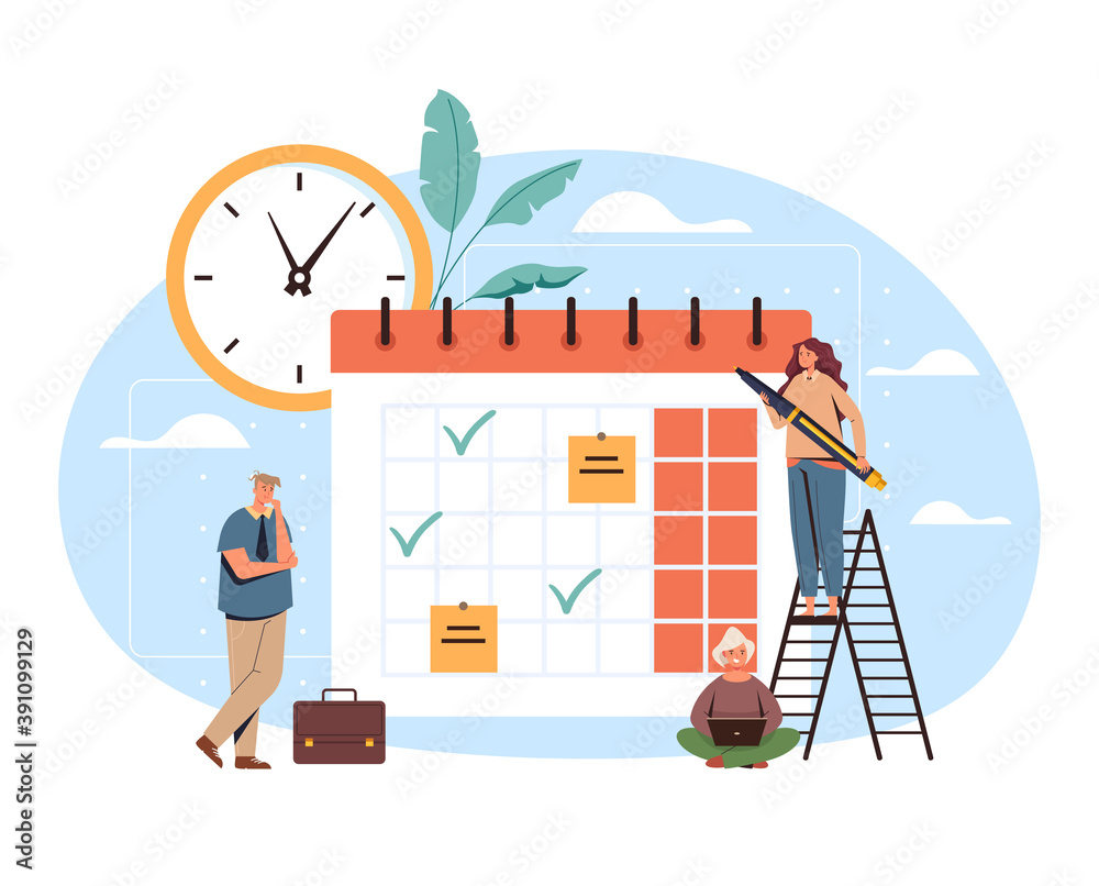 Schedule planning reminder timetable isolated concept. Vector flat ...