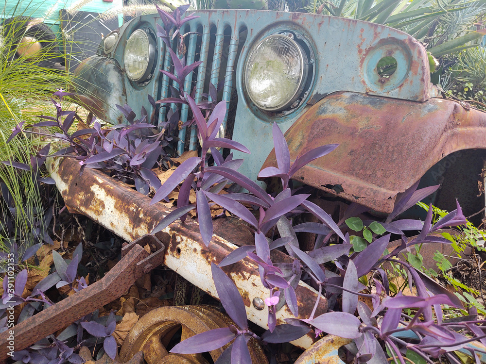 old rusty car Stock Photo | Adobe Stock