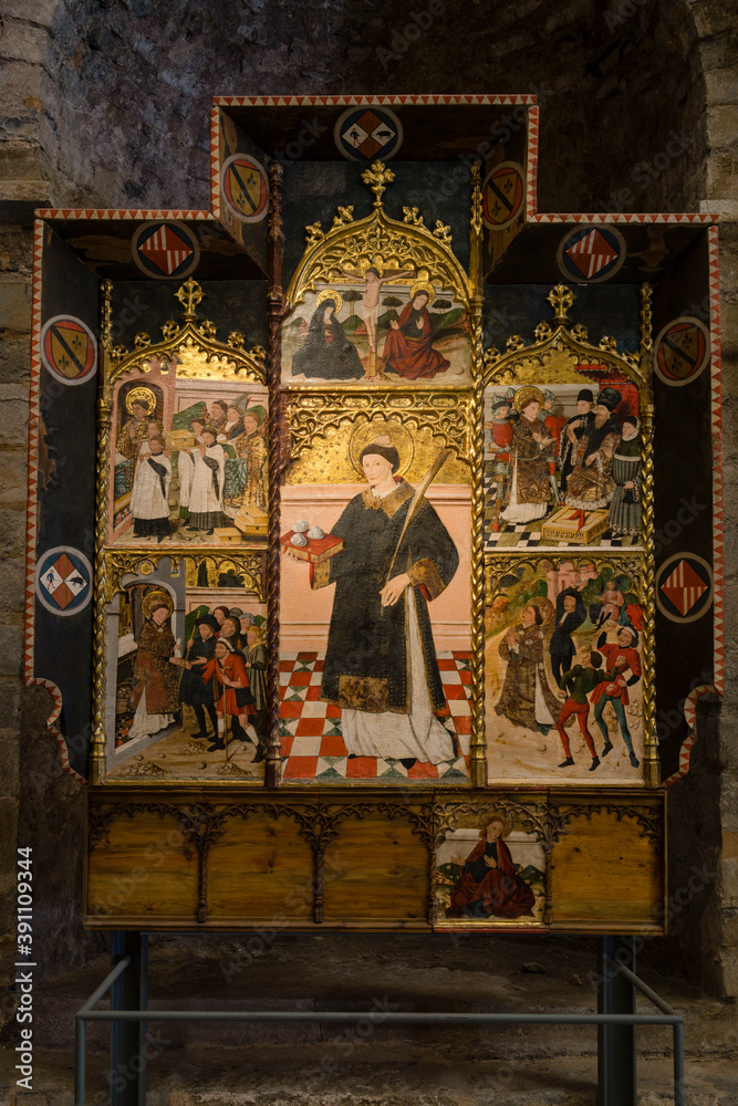 retablo de San esteban,pintura al temple sobre tabla,siglo XV, de ...