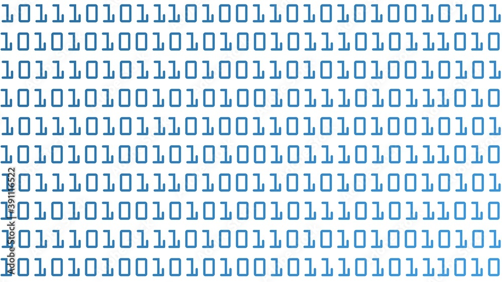 Zeros and ones on a white background. Desktop wallpaper. 3d rendering ...