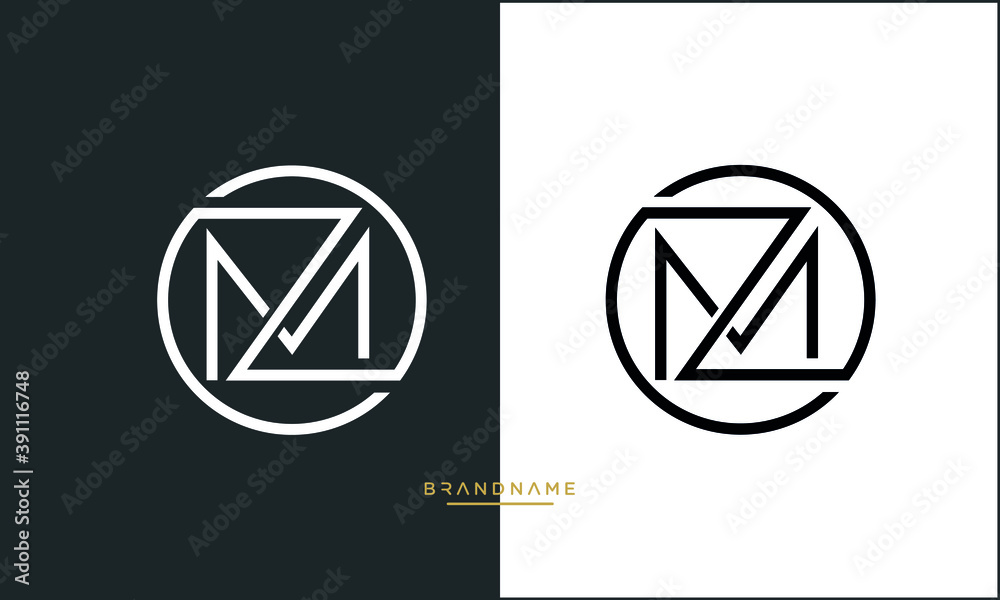 MZ, ZM, M, Z Abstract Letters Logo Emblem Monogram Stock Vector | Adobe ...