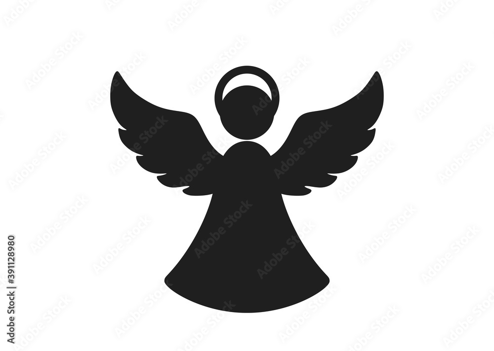 christmas angel icon. christmas design element. isolated vector ...