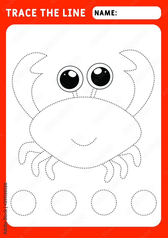 Funny little Crab. Educational children game. Preschool worksheet for ...