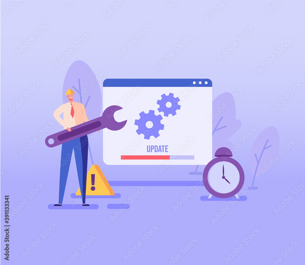 User Updating Operation System With Progress Bar Software Upgrade And