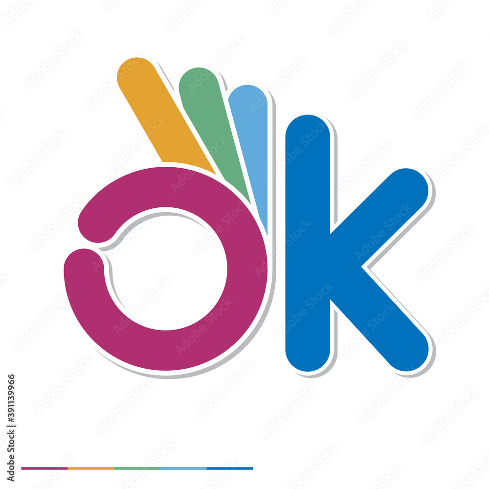 OK and Good gesture logo design template symbol, vector illustration ...