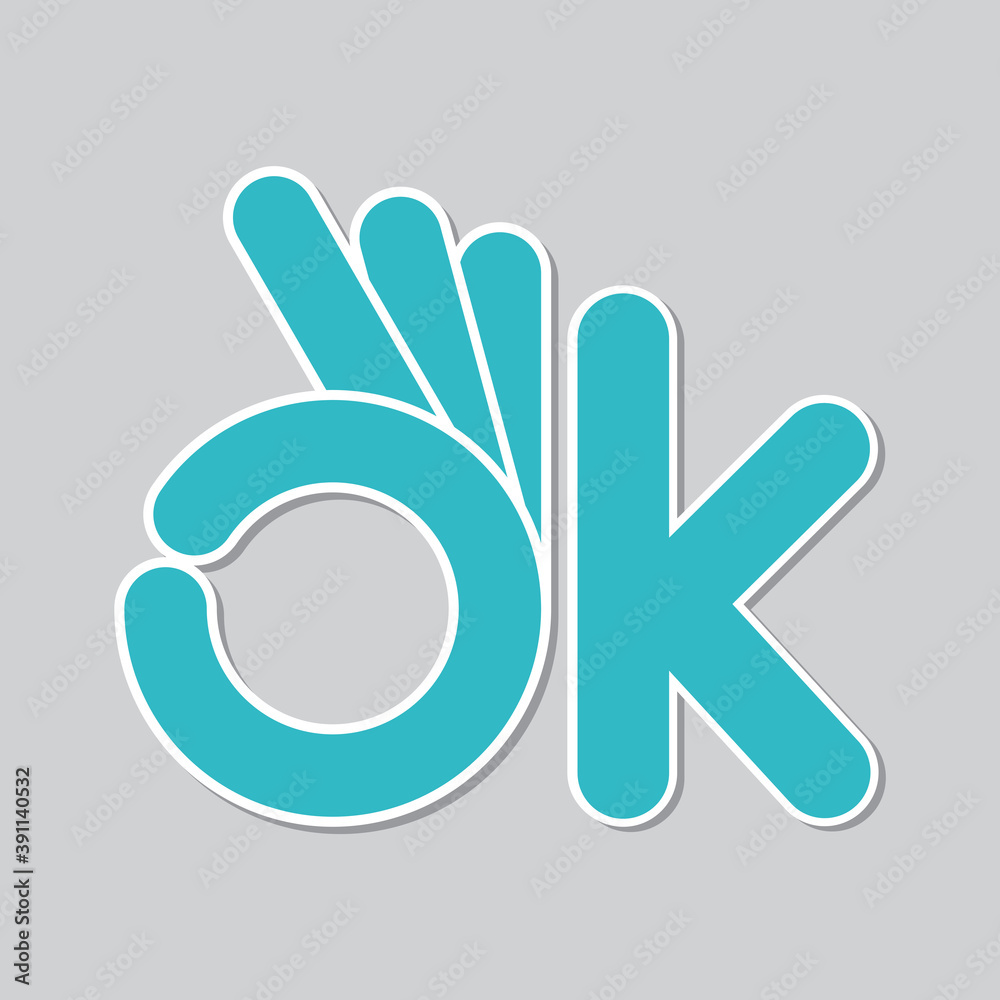 OK and Good gesture logo design template symbol, vector illustration ...