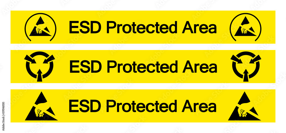 ESD Pretected Area Symbol Sign, Vector Illustration, Isolated On White ...