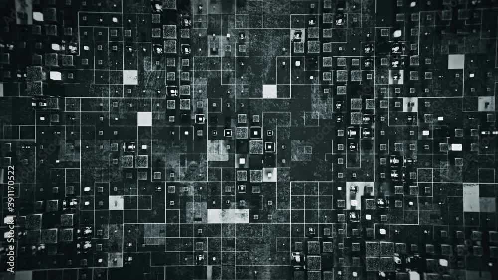 Dark surface with cubes. Computer generated abstract motion background ...