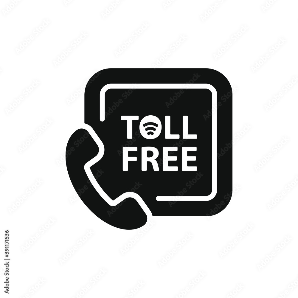 Toll-free icon design isolated on white background. Vector illustration ...