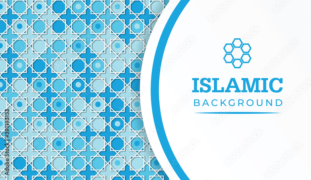 elegant dynamic blue islamic background good for banner greeting ...