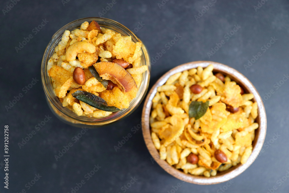 Murmura cornflakes Chivda or Chiwada. Diwali special savory snack ...