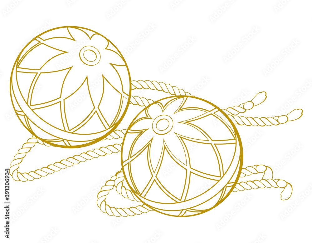 手まり Temari-traditional Japanese handball Stock Vector | Adobe Stock
