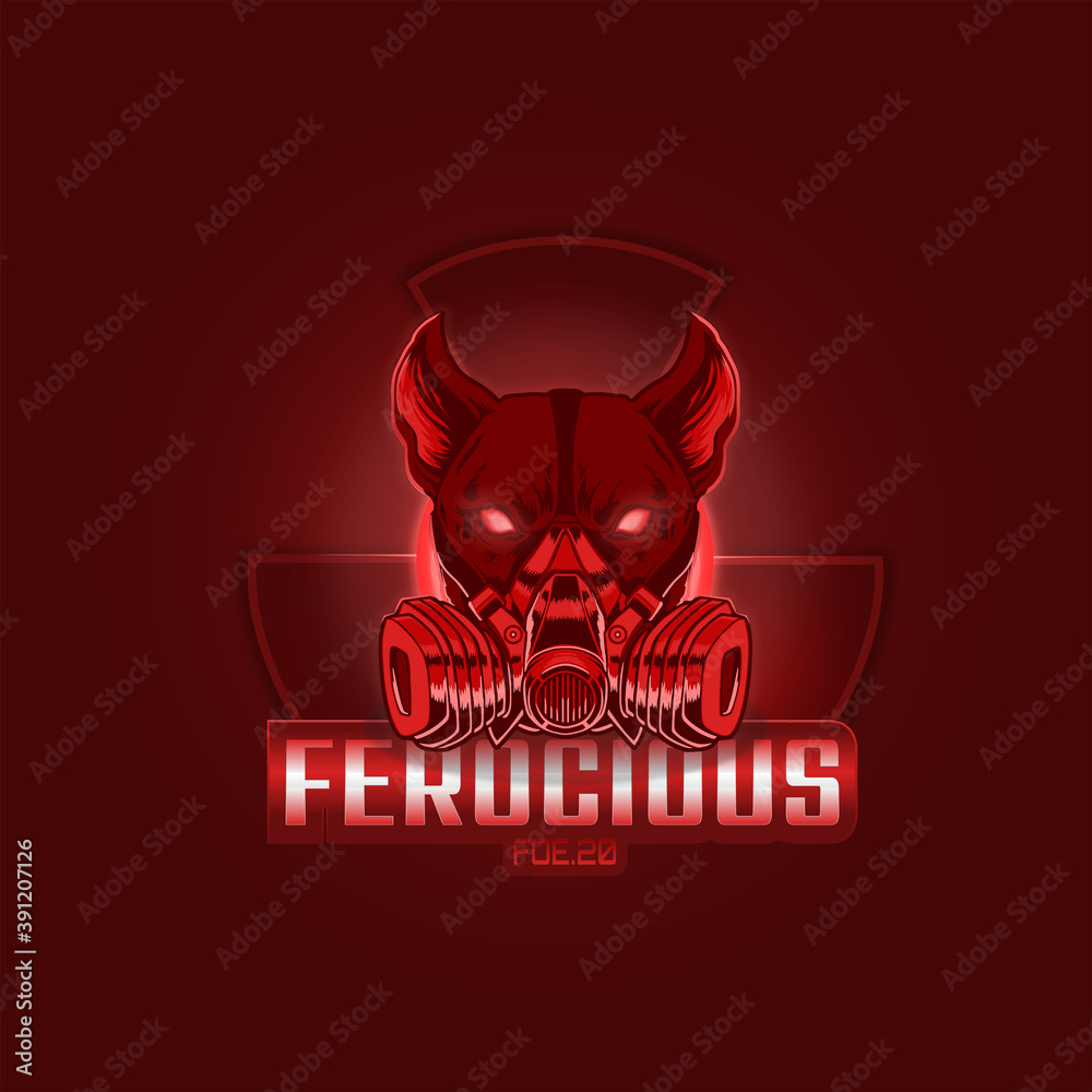 Esports Team Gaming Logotype - Ferocious Foe.20 Monochromatic Stock Vector | Adobe Stock