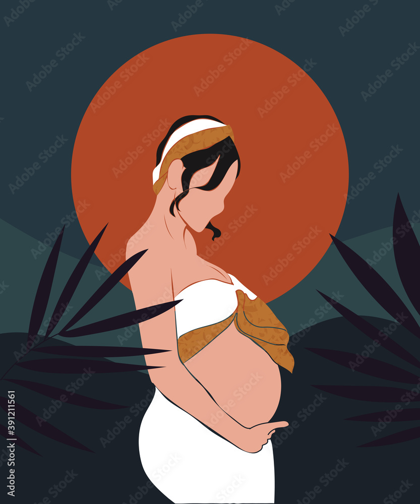 Pregnancy resources type. Abstract Graphic, modern art about young ...