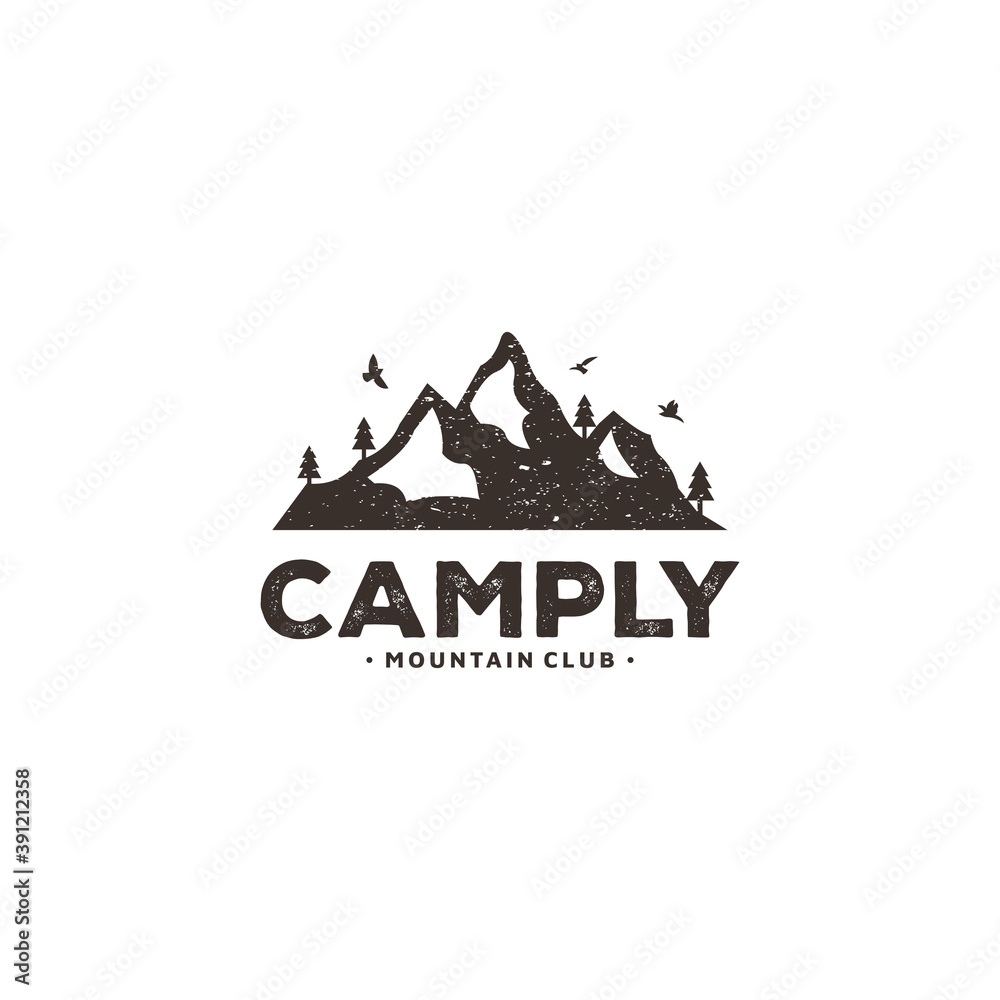 Mountain for Outdoor Adventure Emblem Logo design inspiration Hiking ...