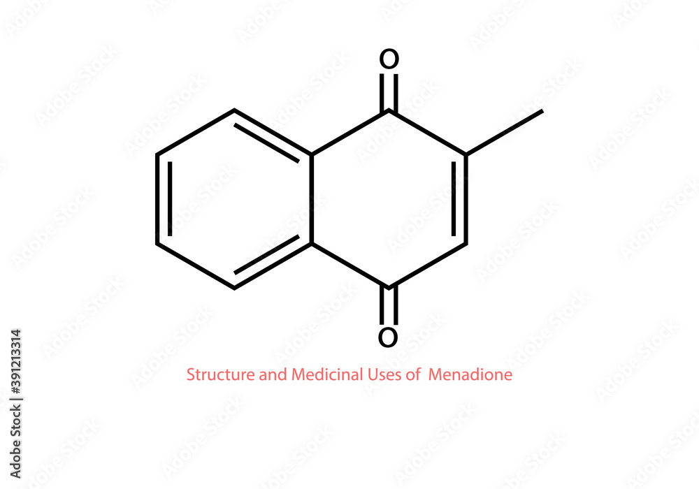 structure and medicinal uses of menadione vector design illustration ...
