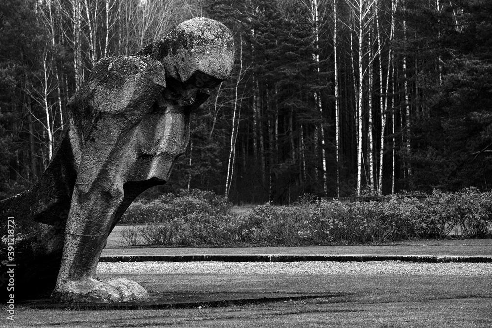 SALASPILS, LATVIA - november 11: Salaspils Memorial Ensemble concrete ...