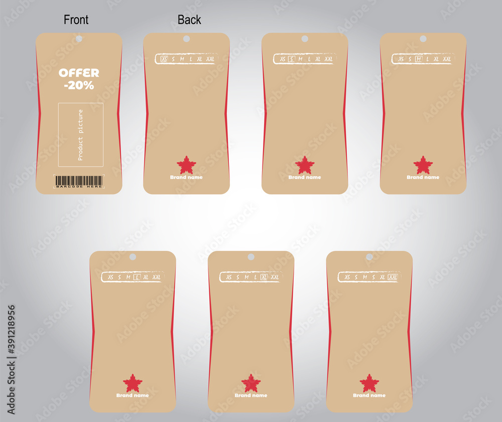 set of hang tag price sticker. Sizewise t-shirt price tag. Stock Vector ...