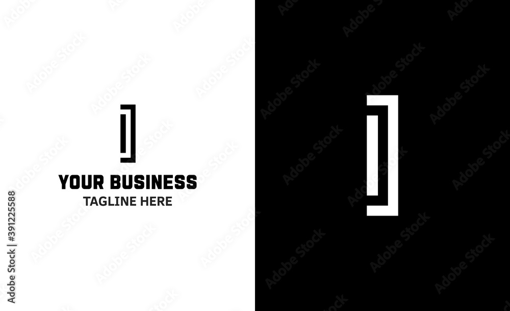 Letter I minimal vector logo. Icon mark design template Stock Vector ...