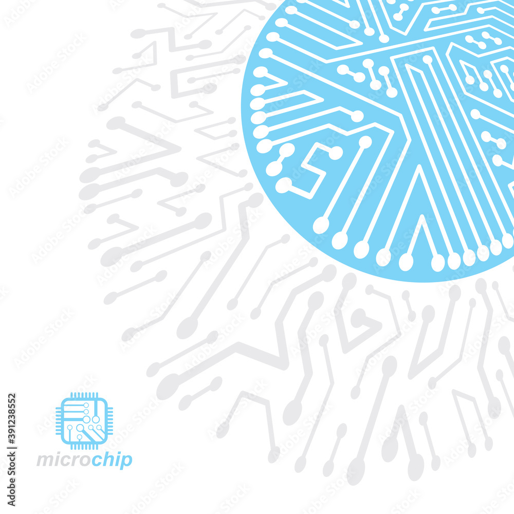 Futuristic cybernetic scheme, vector motherboard illustration. Digital ...