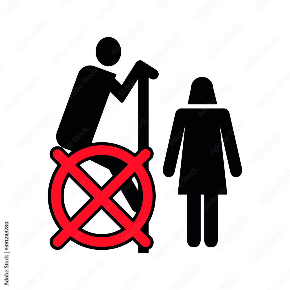 No peeking sign in the toilet. Vector illustration. Stock Vector ...