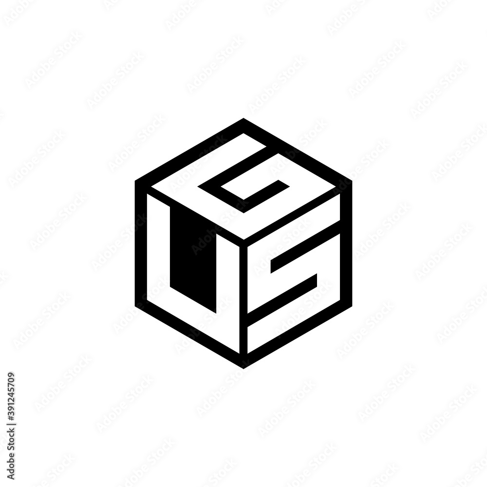 USG letter logo design with white background in illustrator, eps cube ...