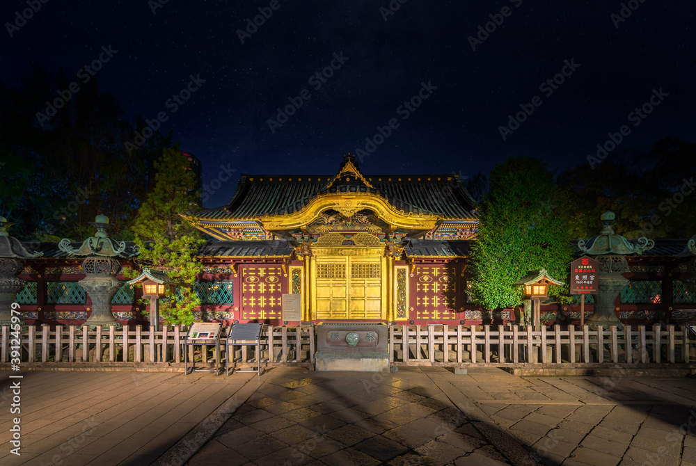 Gold foils covered Ueno Tōshō-gū shrine dedicated to the Tokugawa ...