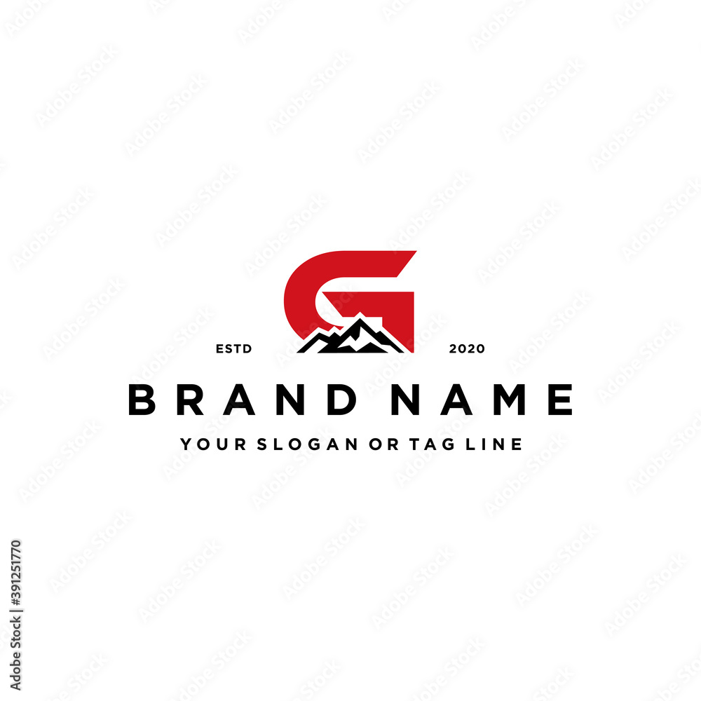 letter G mountain logo design concept vector Stock Vector | Adobe Stock