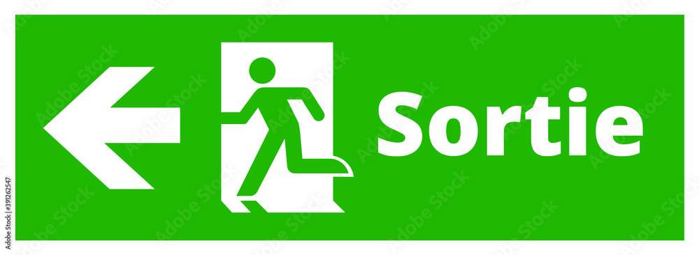 Panneau signalétique sortie à gauche Stock Vector | Adobe Stock