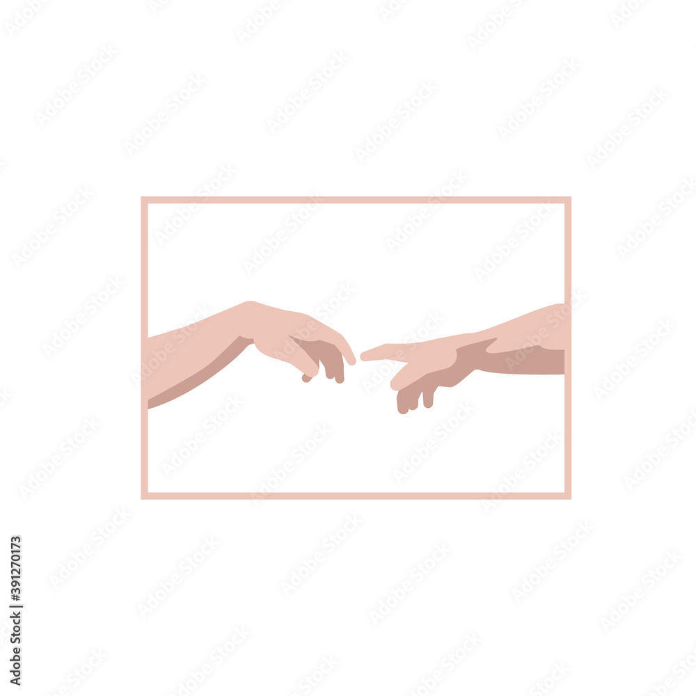 Creation of Adam Detailed vector outline drawing on white background ...