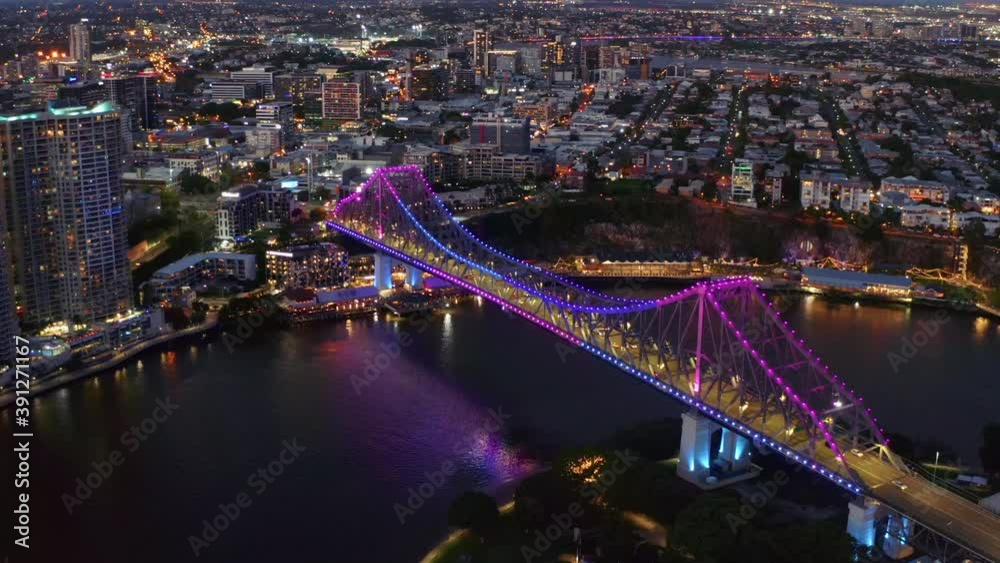 Story Bridge Light Colours At Night - Commemorating A Special Day In ...