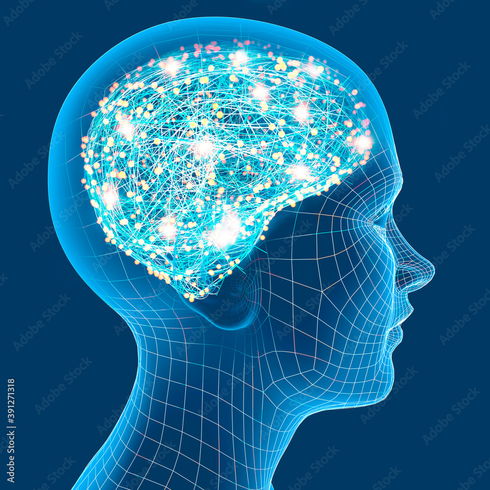 Ilustração do Stock: Neurology, philosophy: connections, the ...