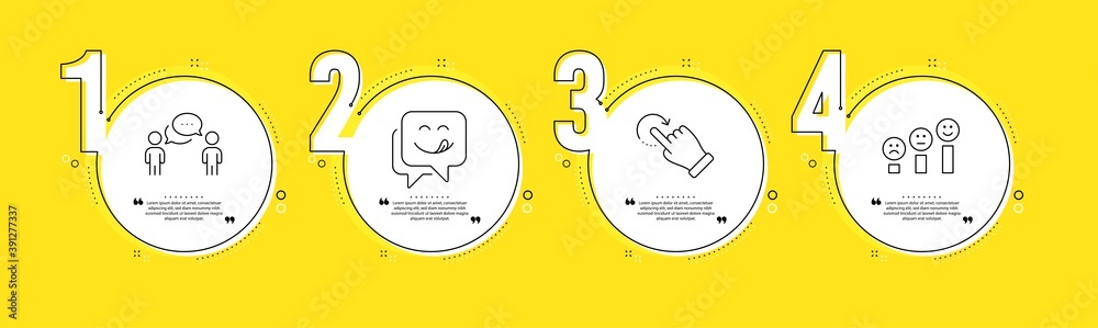 Yummy smile, Rotation gesture and Consulting business line icons set ...