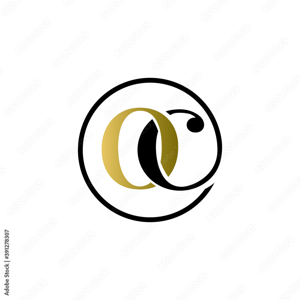 oc luxury logo design vector icon symbol circle Stock Vector | Adobe Stock