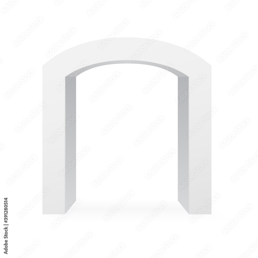 White arch niche. Template realistic arc on white background for ...