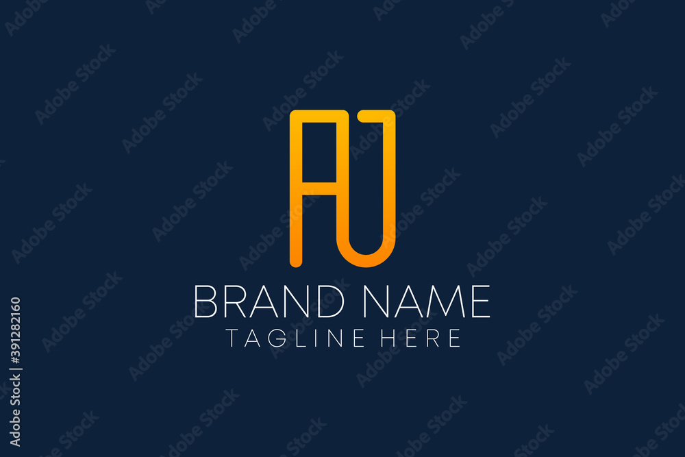aj letter joint logo design vector template. joint a j logo for ...
