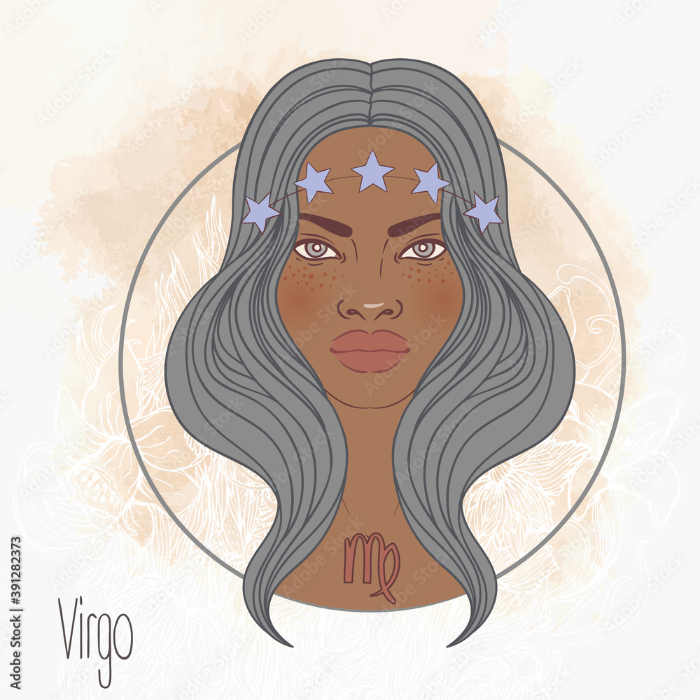 Illustration Of Virgo Astrological Sign As A Beautiful African American