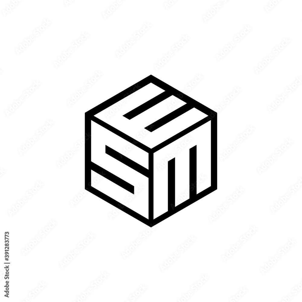 SME letter logo design with white background in illustrator, eps cube ...