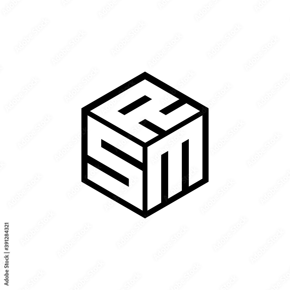 SMR letter logo design with white background in illustrator, eps cube ...