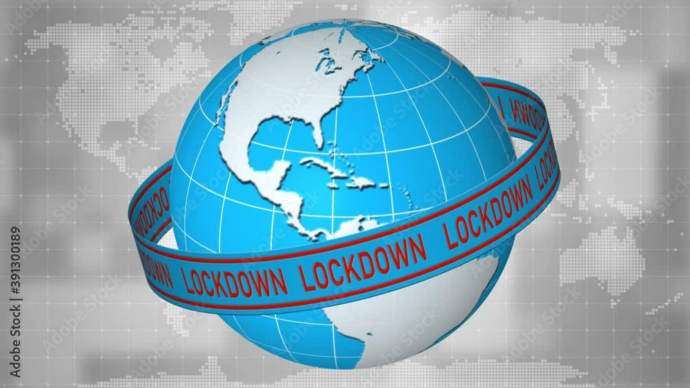 LOCKDOWN banner motion - lettering movement on a ribbon around the ...