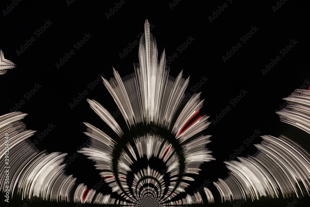 3D exploding surface view white and red lines on black background Stock Illustration | Adobe Stock