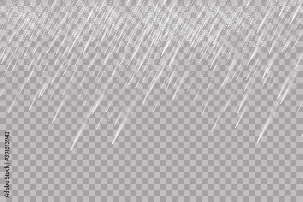Rain transparent template background. Falling water drops texture ...